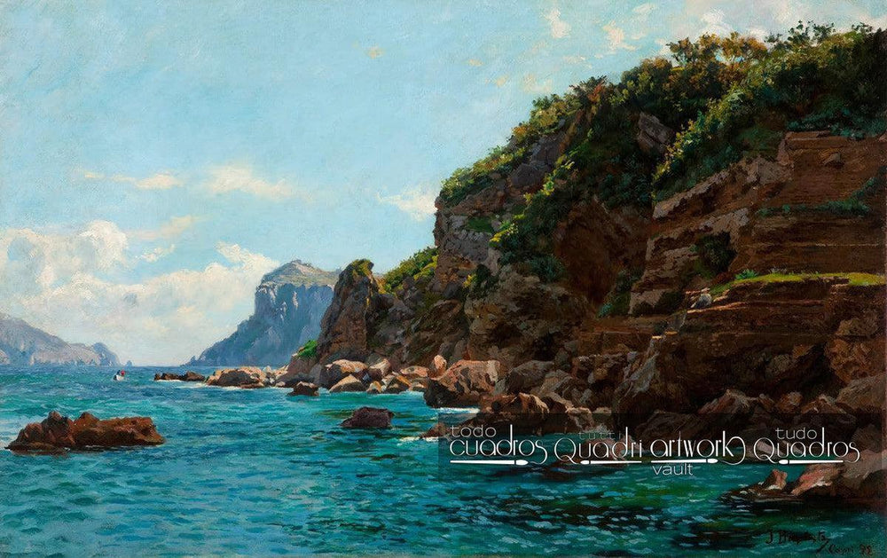 Cuadro "Gruta Azul" de João Baptista da Costa, lienzo al óleo.